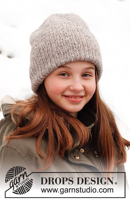 Drops - Winter Smiles Hat Kids - Drops Opskrifter - Gratis - Bettekun Garn